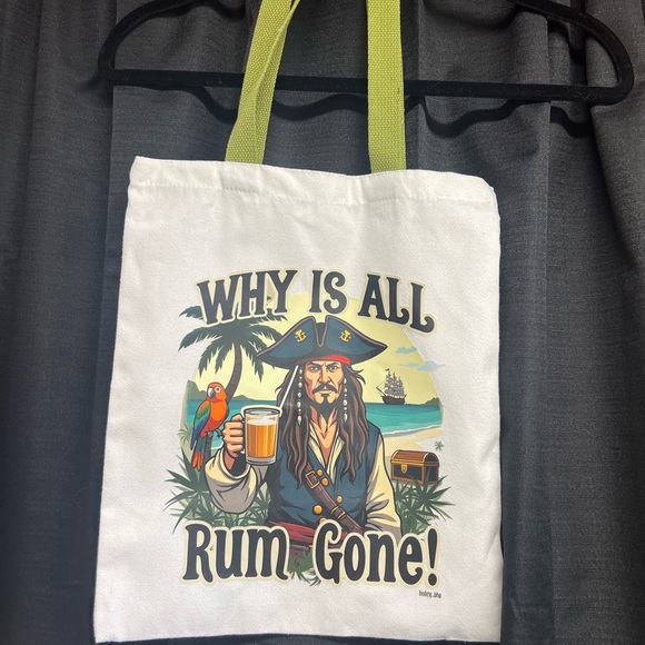 Other | Pirates Of The Caribbean Themed Canvas Tote Bag With Green ...